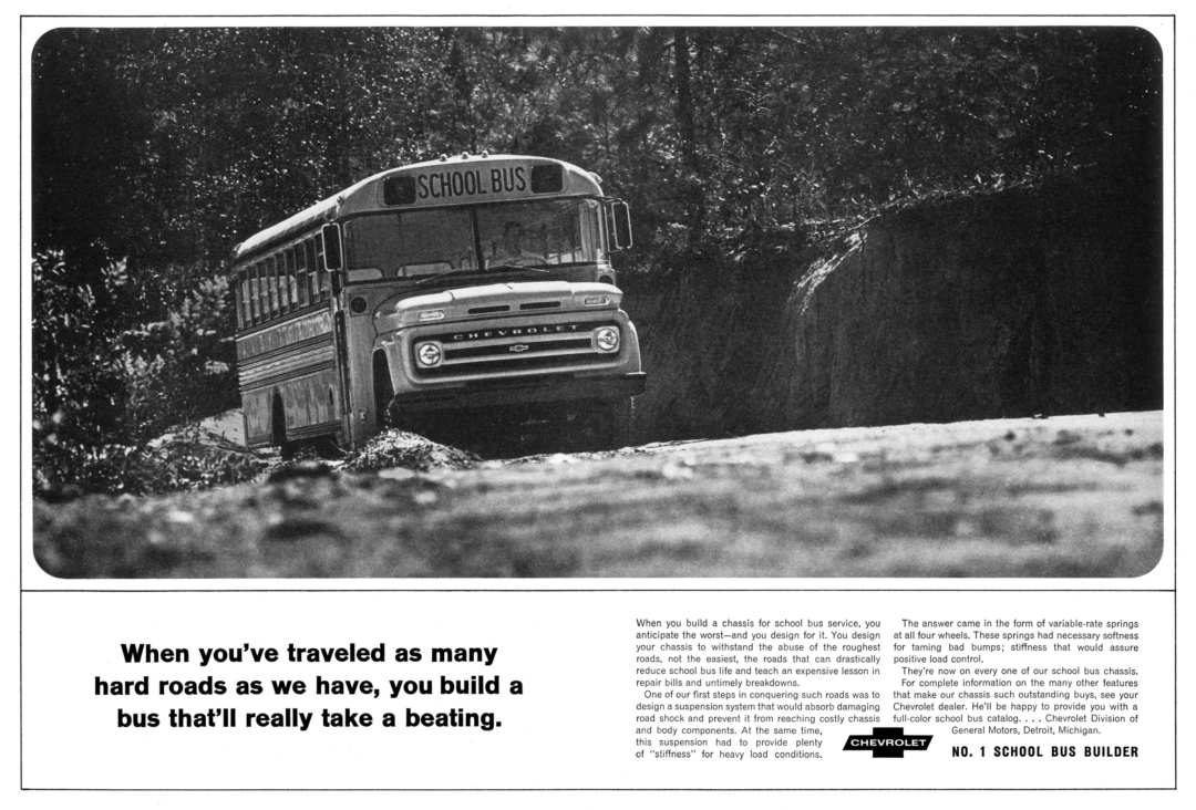 1965 Chevrolet Ad School Bus Chassis Guide "When you've traveled as ...