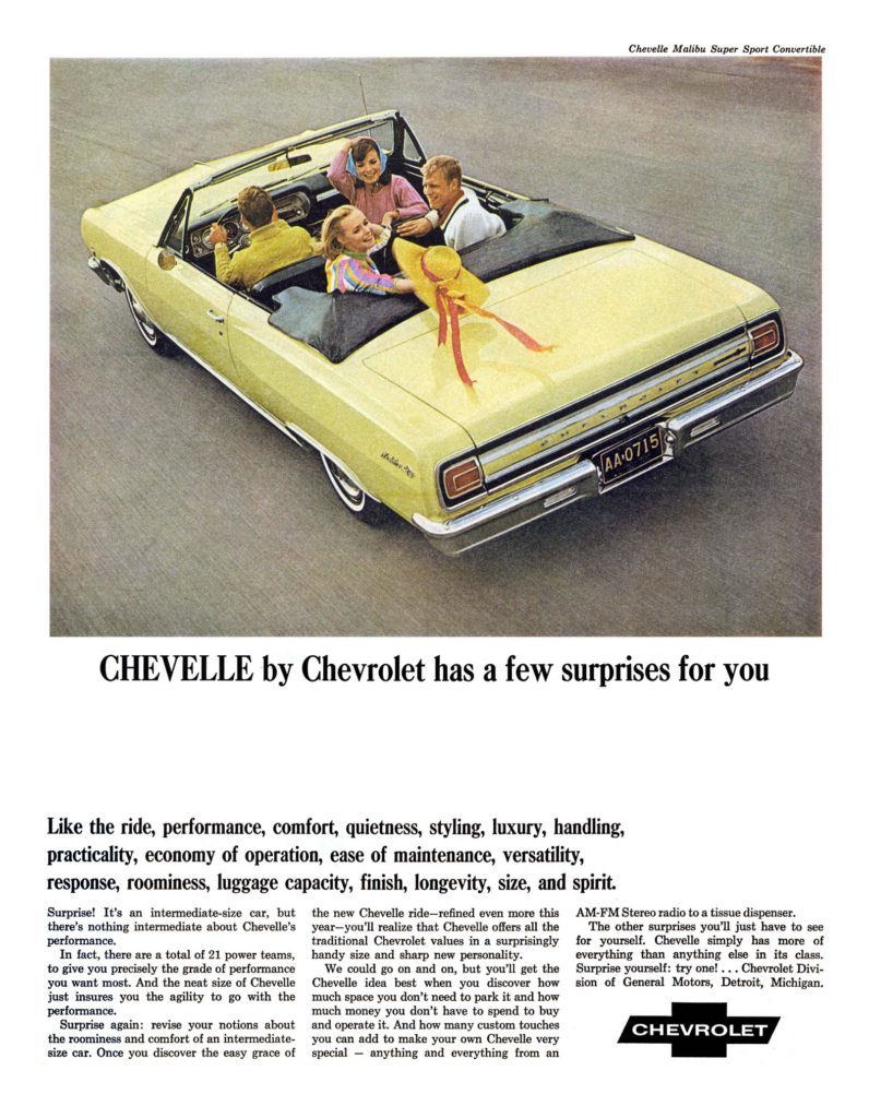 1965 Chevrolet Ad, Chevelle Malibu Super Sport Convertible ...