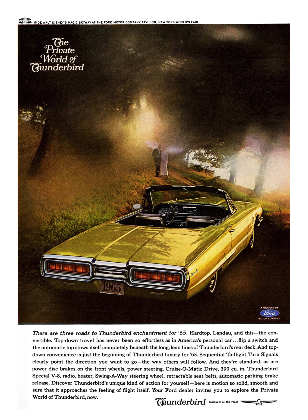 1965 Ford Ad Thunderbird "There are three roads to Thunderbird ...