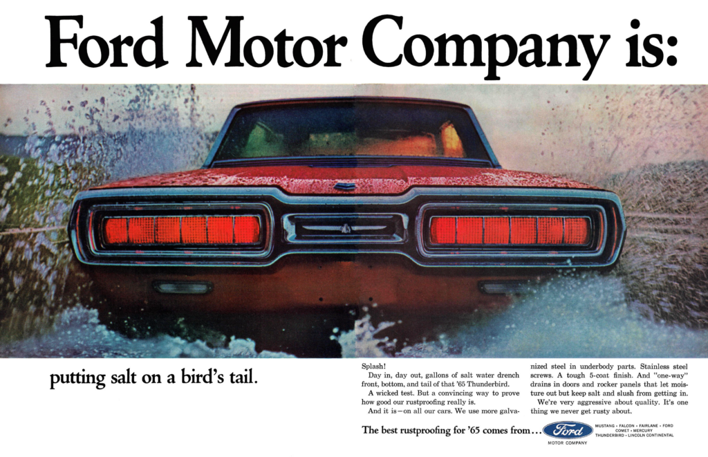 1965 Ford Ad Thunderbird "putting salt on a bird's tail ...