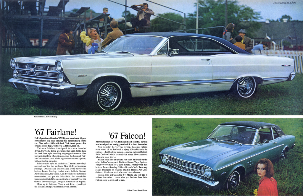 1967 Ford Ad "You're ahead in a Ford" Falcon, Fairlane ...