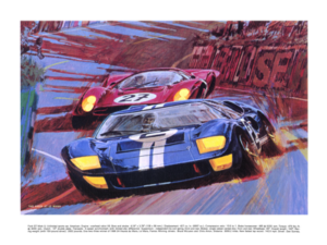 1968 Autolite Racing Poster Prints, GT-40 at Le Mans ...